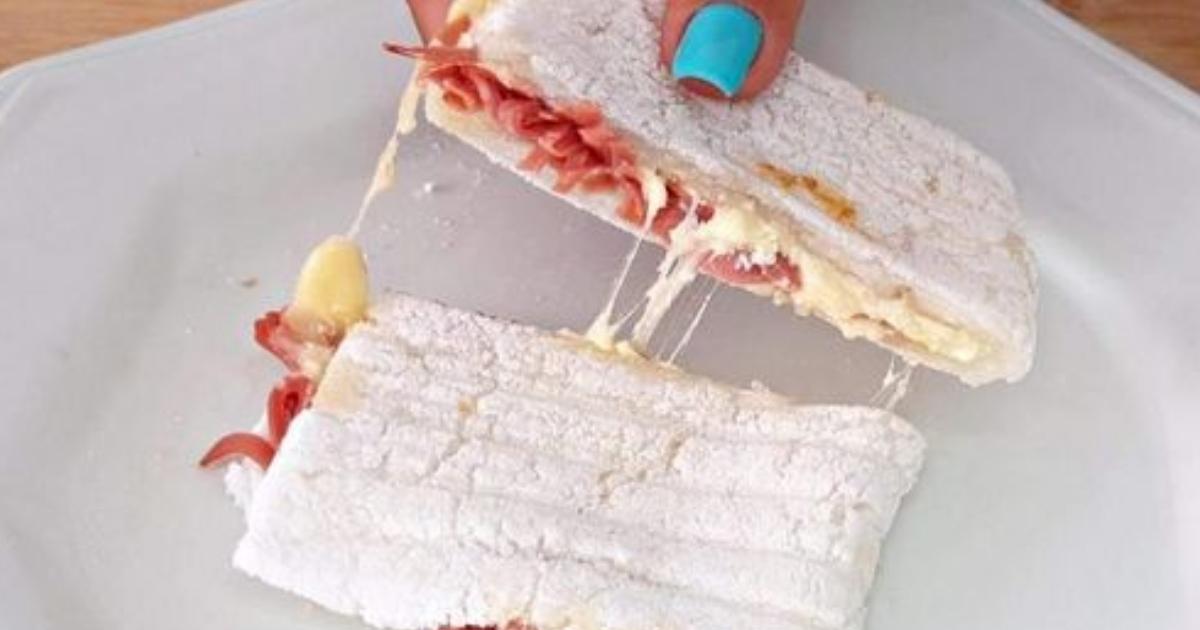 Tapioca recheada na sanduicheira, fica pronto em 2 minutos - Água na Boca